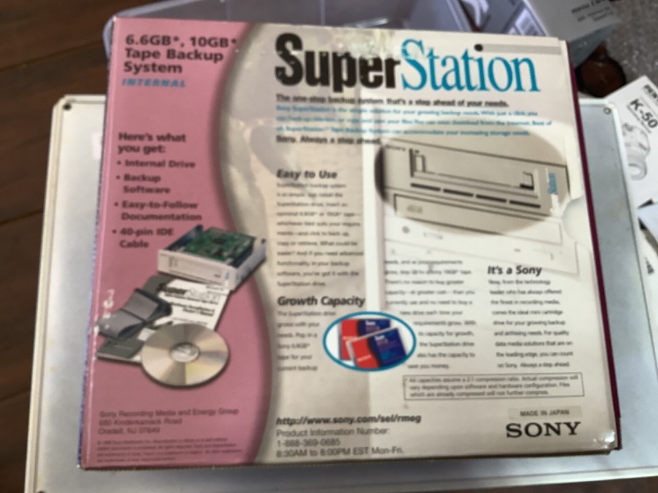 Sony Super Station 10GB tape backup system in box | eBay