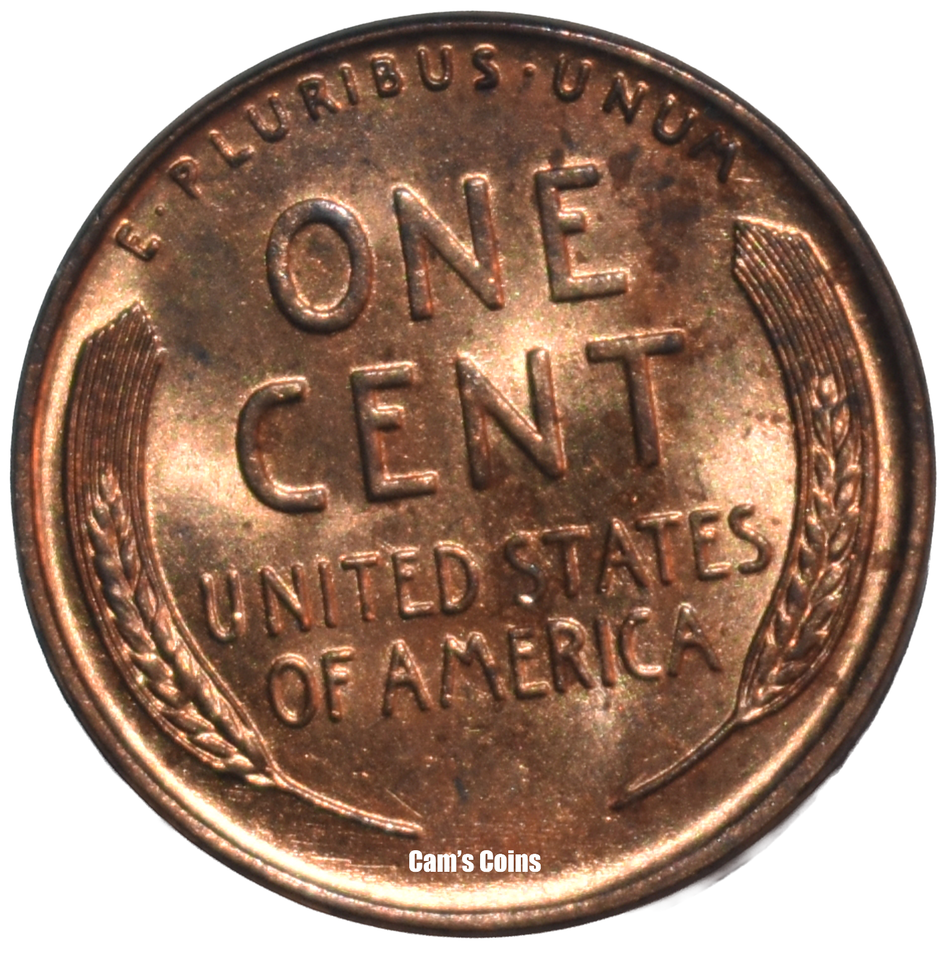 1938 P Lincoln Wheat Cent Red Brilliant Uncirculated Penny BU 1¢ Copper ...