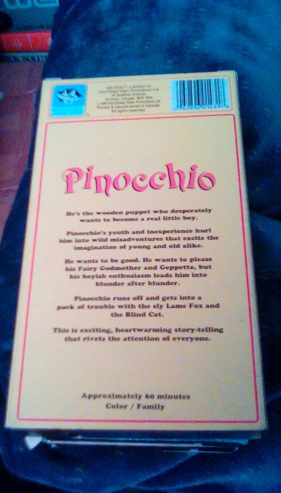 Pinocchio RARE Interglobal Video Kid Flicks (1989) VHS cartoons ...