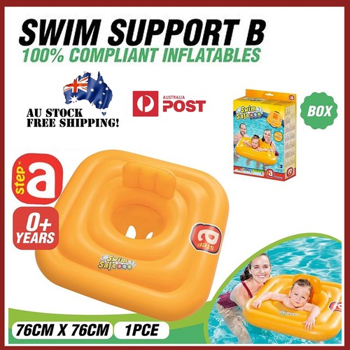 Kids Swimming Float Vest Arm Band Swim Yellow Summer Pool Inflatable ...