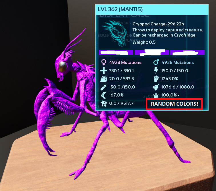 Ark Survival Ascended PvE Mantis - 1243% dmg - Imprint + Pick + Hatchet ...