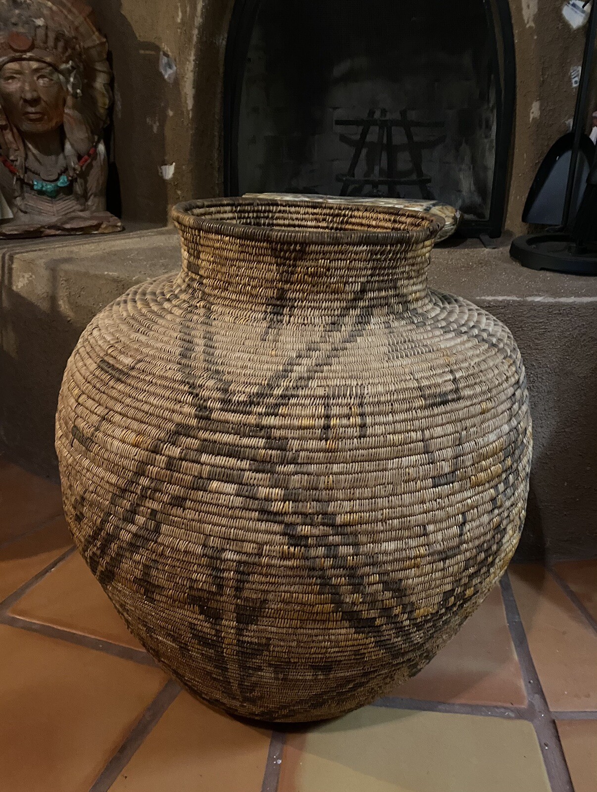 HUGE Apache Basket OLLA willow - devil’s claw Ca: 1890 VGC 22” X 20” | eBay