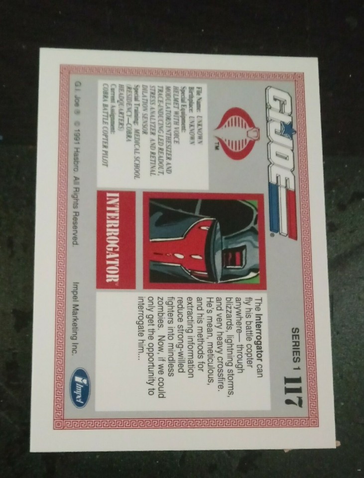 Impel-1991 GI Joe Trading Card-Interrogator #117- Many Non - Sport ...