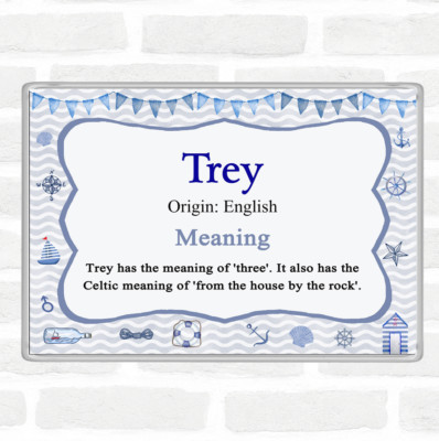 Trey Name Meaning Jumbo Fridge Magnet Nautical | eBay UK