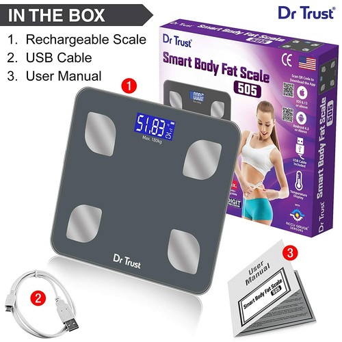 Dr Trust (USA) Rechargeable Bluetooth Digital Smart Fitness Body Fat ...