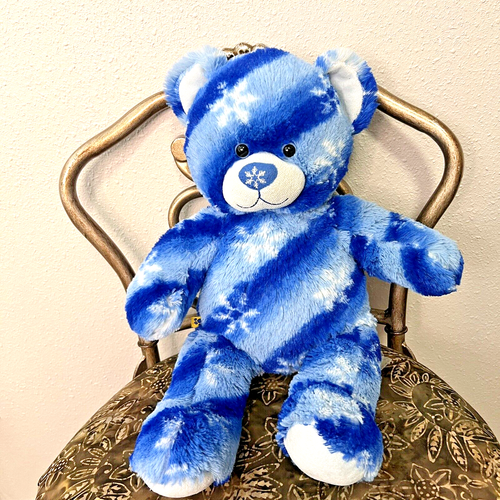 BUILD A BEAR Blue Winter Holiday Snowflake Plush Bear Stuffed Toy 17 in ...