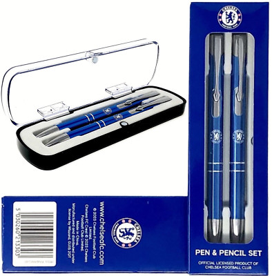 Chelsea FC Executive Black Ink Ballpoint Pen & Pencil CFC Gift Set ...