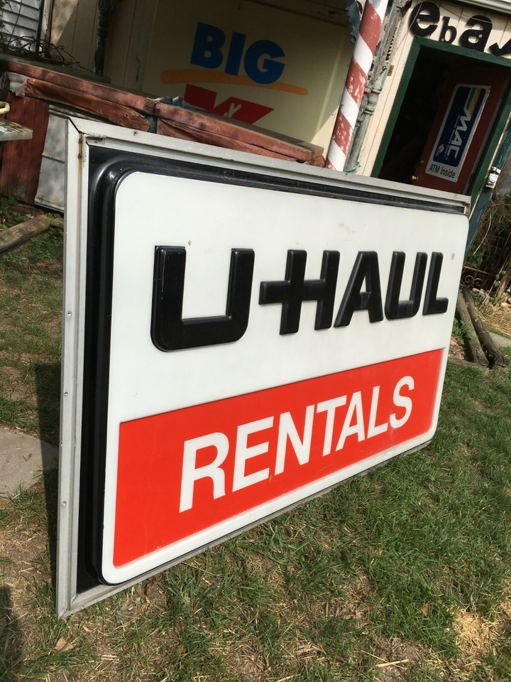 Large U Haul Plastic Sign in Aluminum Frame 73in x 44in | eBay