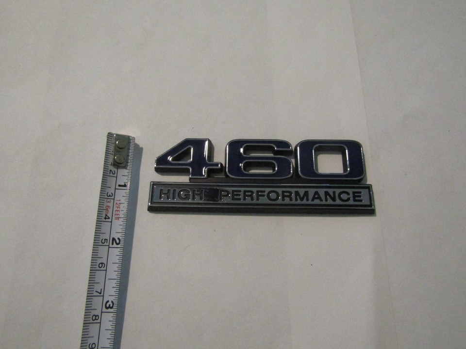 460 HIGH PERFORMANCE 4" EMBLEM EMBLEMS SET OF 2PCS BLUE/CHROME FITS ...