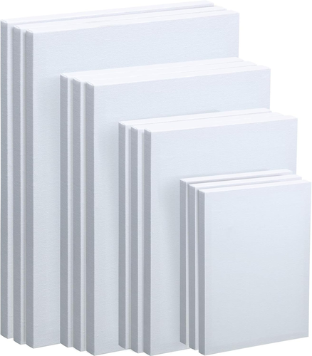 12 Pcs Assorted Canvas Mini Stretched Canvas Small Drawing Canvas ...