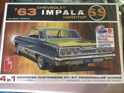 AMT '63 Chevy Impala Hardtop SS 4 In 1 Model Car Kit Retro Deluxe 1/25 ...