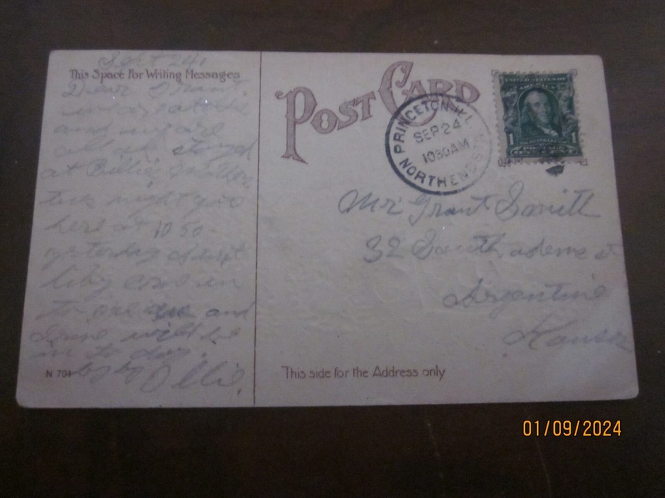 Vintage Colored Postcard To Dear Dad Flowers Embossed Calligraphy | eBay