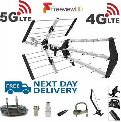 TV Aerial 4G + 5G Triple Boom 48 Element Freeview Digi HD Indoor ...