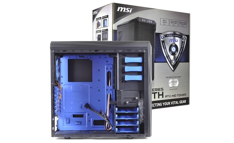 MSI -Stealth IN-602 7-Bay ATX Mid Tower Computer Case 120mm Blue LED ...