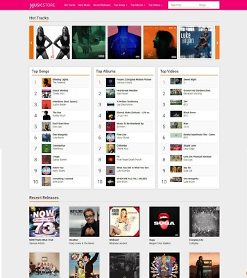 Music MP3 Store Website (Amazon, iTunes Affiliate) + Free Hosting | eBay