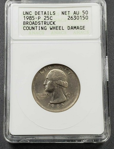 Large Broadstrike Error 1985 P Washington Quarter ANACS UNC Details ...