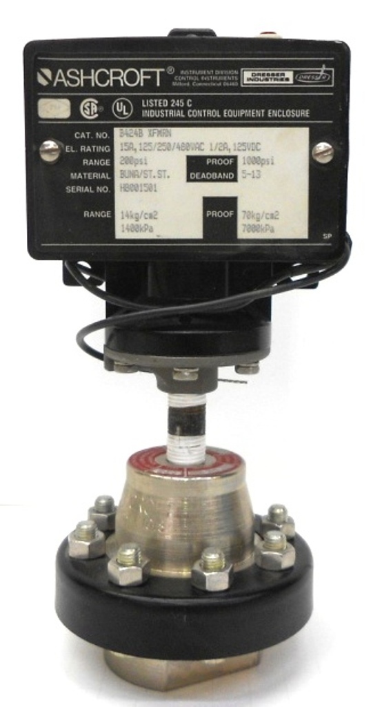 ASHCROFT PRESSURE SWITCH CAT #B424B XFMRN & DIAPHRAGM TYPE: 200SB | eBay