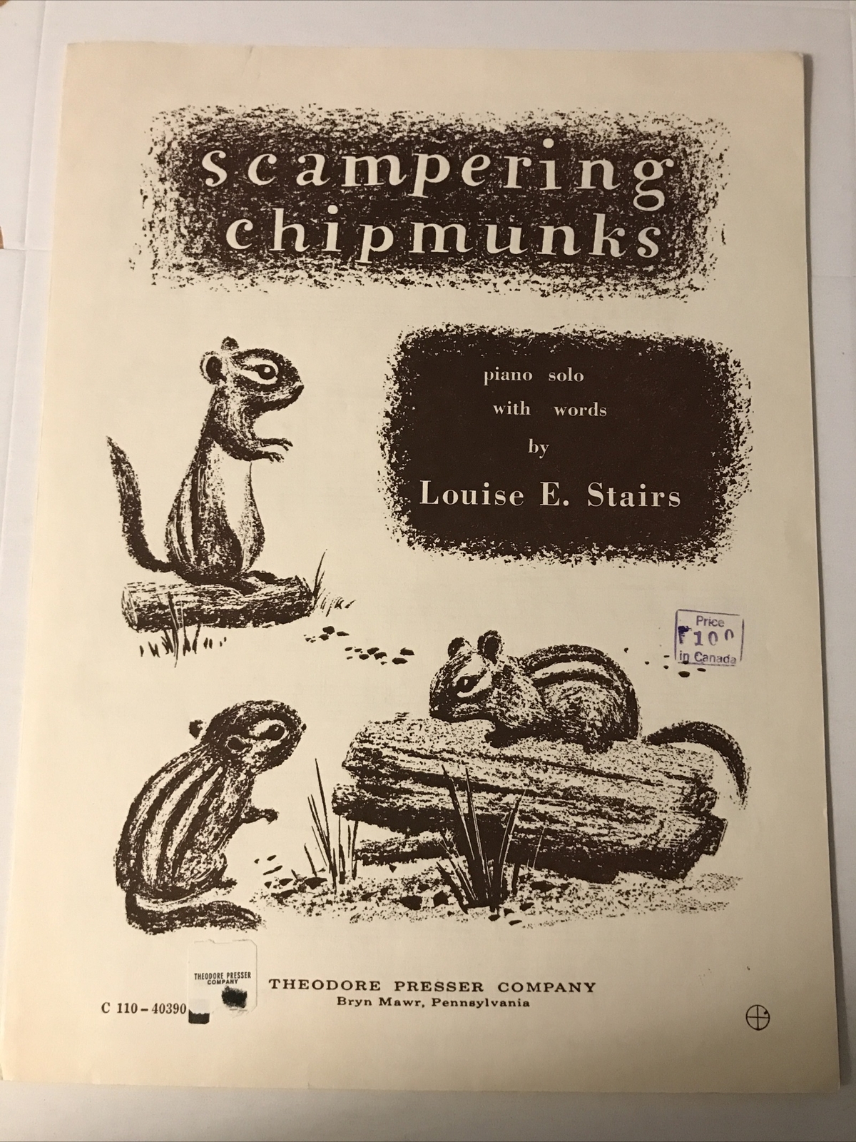 Scampering Chipmunks by Louise E Stairs piano sheet music 2C | eBay