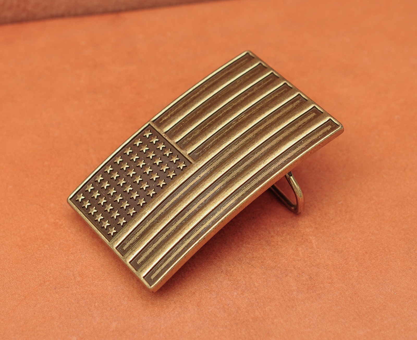 Antique Brass U.S.A. American Flag Metal leather Belt Buckle Fit 40mm ...