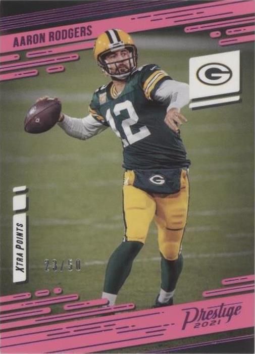 2021 Panini Prestige Aaron Rodgers 104 Xtra Points Pink 50 For Sale