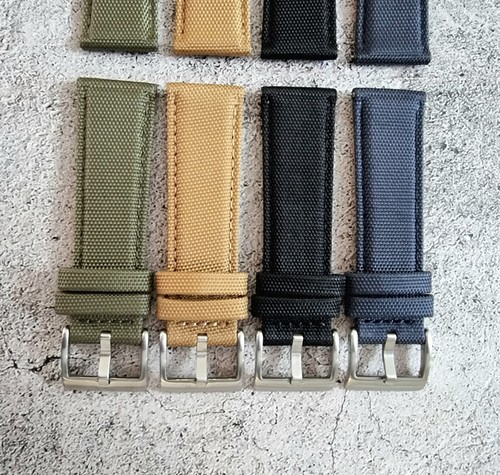 Premium Nylon Sailcloth Field Watch Strap 20mm 22mm Quick Khaki Green ...
