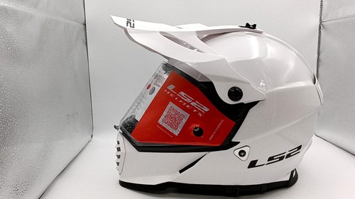 LS2 Blaze Solid Adventure Motorcycle Helmet W/ SunShield Gloss White ...
