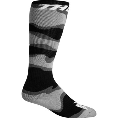 THOR MOTO MOTOCROSS MX ENDURO SOCKS CAMO GREY / WHITE 3431-0669 Size 6 ...