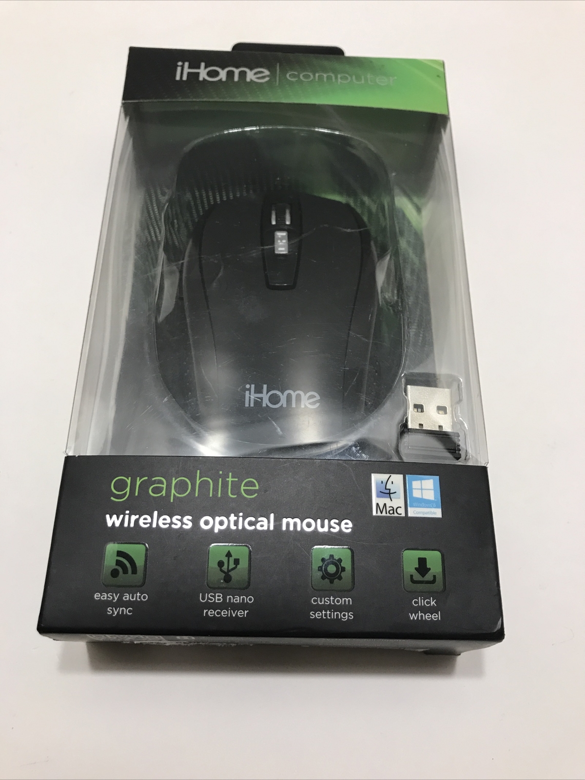 2 - iHome Computer Graphite Wireless Optical Mouse Black for sale ...
