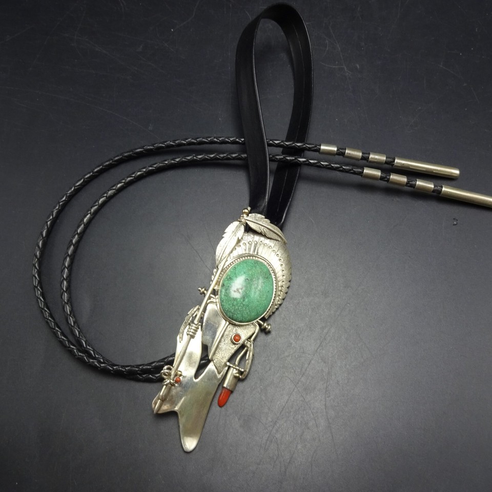 Spectacular RAY WINNER SterlingSilver 14K TURQUOISE CORAL Warrior Chief ...