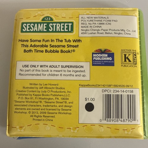 1 Pcs Sesame Street Big Bird's Basket Bubble Book - Great For Bath Time ...