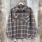 VTG 60s-70s Pendleton Woolen Mills 100% Wool Loop Collar Board Shirt ...