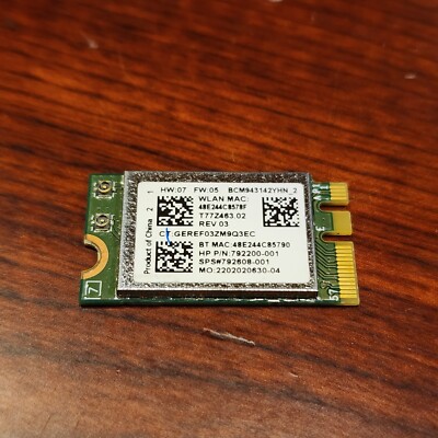 Broadcom bcm943142y 792608-001 792200 NGFF WLAN N Bluetooth Wireless ...