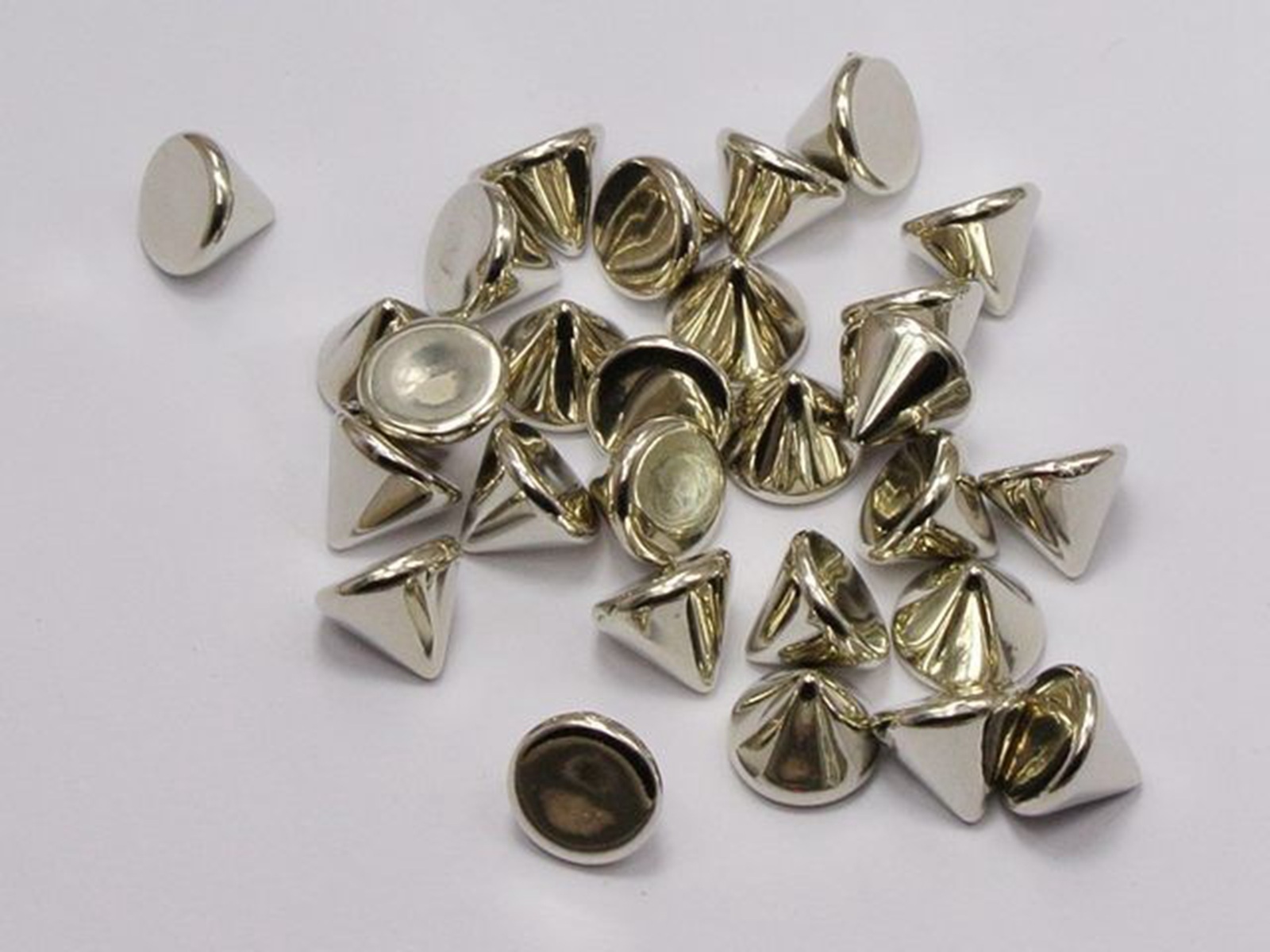 100 Silver Tone Metallic Rock Punk Acrylic Spike Rivet Taper Stud ...