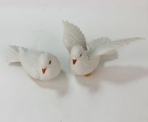 NICE! HOMCO Doves Pair White Dove Birds #8856 Set of 2 VTG Collectible ...