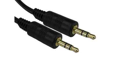Gold Plated 3.5mm M / M Male to Male Earphone Audio AUX Cable Lead ...