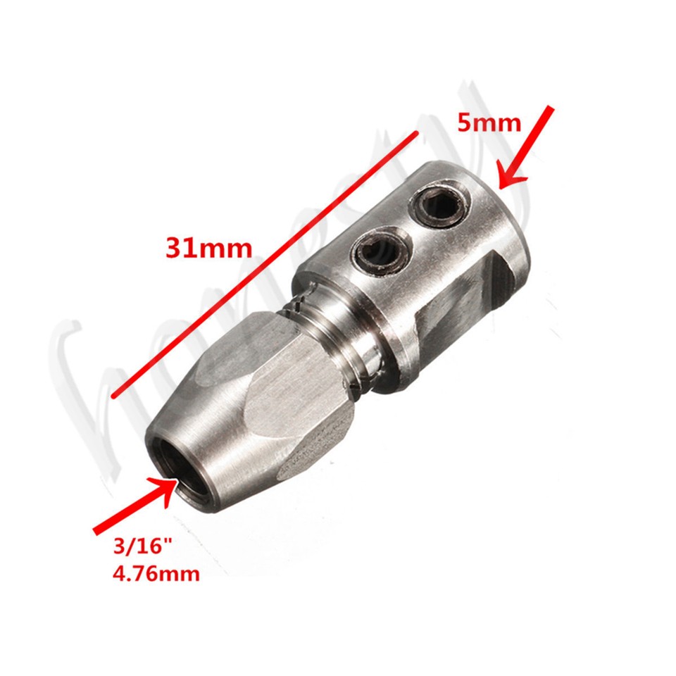 Stainless Collet Coupler For 3.18/4/5mm Motor Shaft 4/4.76mm Flex Cable ...