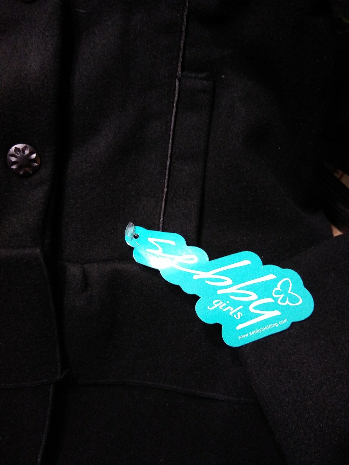 NWT SEBBY girls BLACK Soft Faux Wool Dress Coat girls sz 8 Removable ...