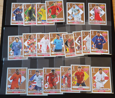 Panini FIFA World Cup Qatar 2022 Set, all 20 Extra Stickers Bronze ...
