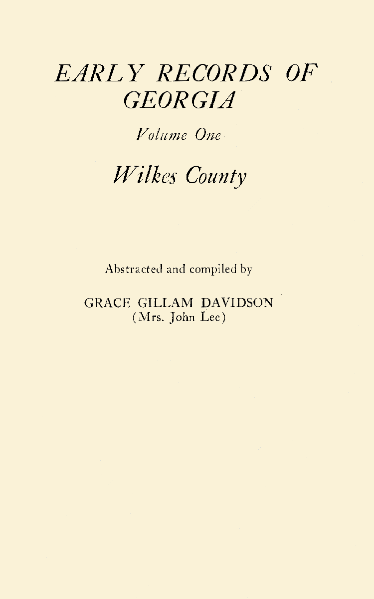 Early Records of Georgia; | eBay