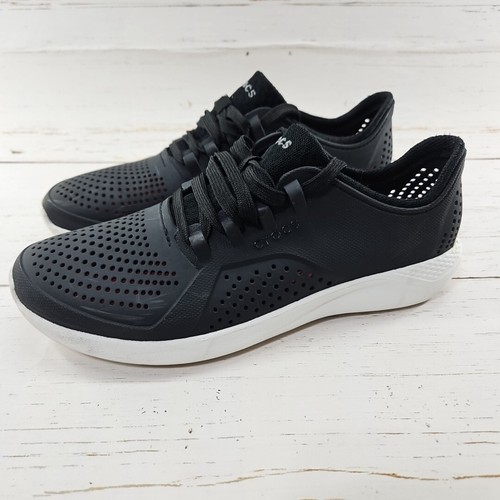 Crocs Lite Ride Pacer Mens 9 Black Sneakers 204967 Casual Lace Up ...