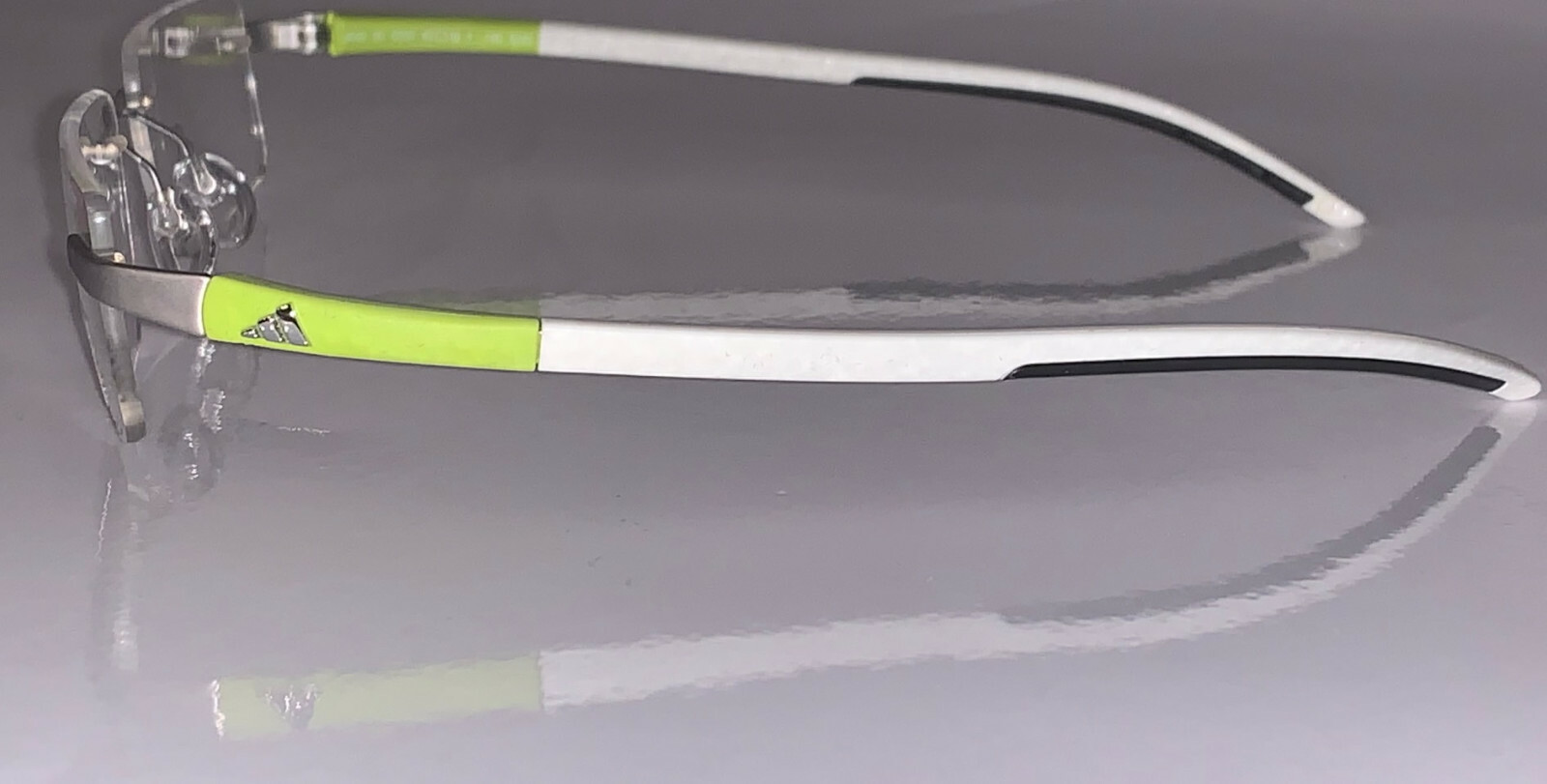 ADIDAS A640 6050 AMBITION RHODIUM WHITE LIME RIMLESS FRAME EYEWEAR ...