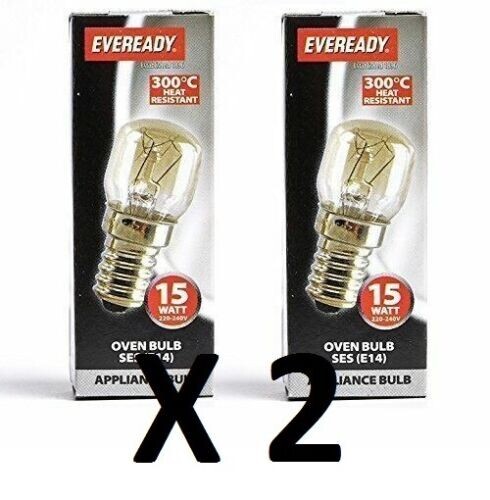 2 X 15w Universal 300c OVEN COOKER APPLIANCE Bulb Lamp SES E14 Light ...