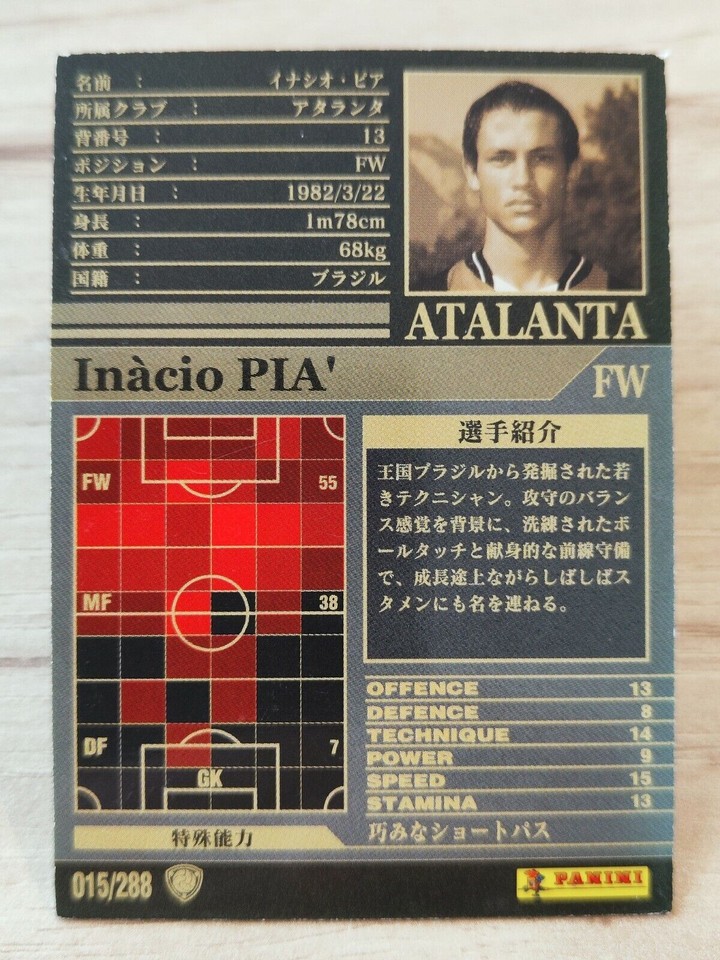 Panini 2002-03 C109 WCCF IC card soccer card Atalanta 015/288 Inacio ...