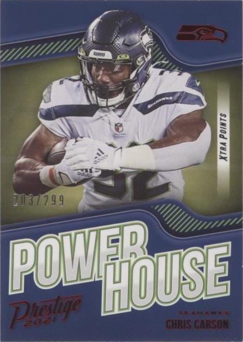 2021 Panini Prestige - PowerHouse Chris Carson #PH-CC Xtra Points Red ...