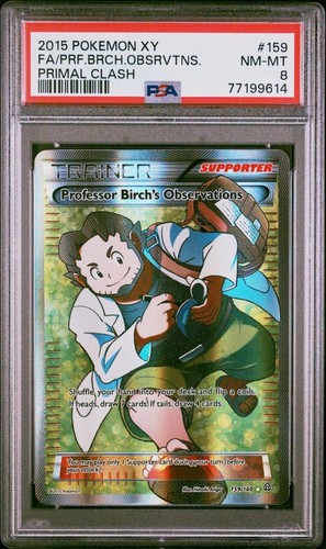 PSA 8 NM-MT Pokemon Professor Birch's Observations Primal Clash Full ...