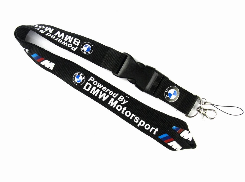 BMW M Motorsport Black Lanyard Neck Strap Key Chain Cell Phone Keyring ...