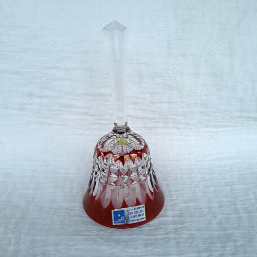 Large American Cut Bohemian Lead Hand Cut Crystal Cranberry Red Glass ...