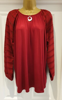 White Stuff Red Lines Jersey Mix Top Size 18 - New With Tags | eBay UK