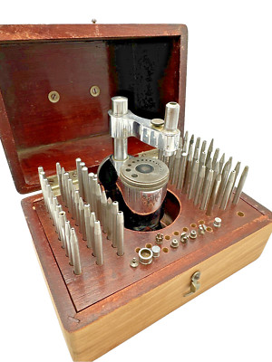 VINTAGE LOUIS LEVIN & SON WATCHMAKER STAKING REPAIR TOOL KIT WITH K&D ...