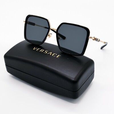 NEW VERSACE VE2261 100287 BLACK GOLD MOD 2261 1002/87 WOMEN SUNGLASSES ...